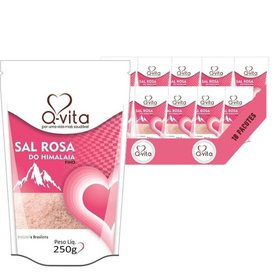 Sal Rosa Do Himalaia Fino Q-Vita 250G (10 Pacotes) - Sal - Magazine Luiza