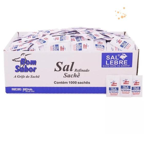 Sal Sache Refinado Lebre Bom Sabor 0,8g com 1000 unidades - Sal ...