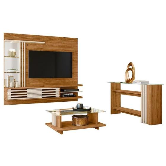 Sala de Estar Frizz Supreme com Home Suspenso, Aparador e Mesa de ...