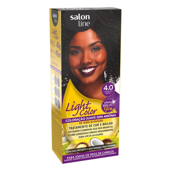 Salon Line Light Color Tonalizante 4.0 Castanho Médio - Tonalizante de ...