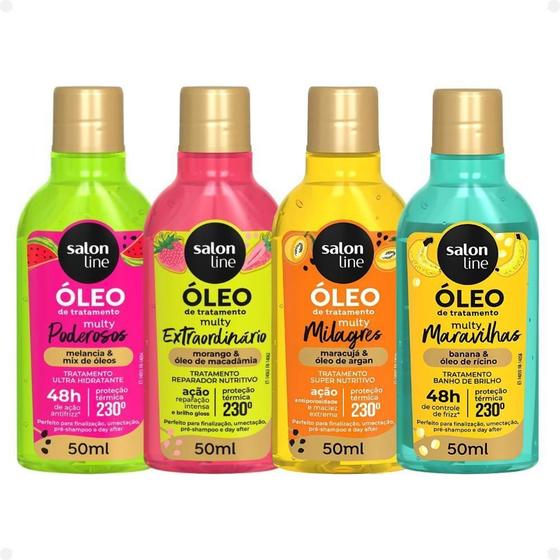 Salon Line Multy Óleos: Melancia, Morango, Maracujá E Banana - Kit de Tratamento para Cabelos ...