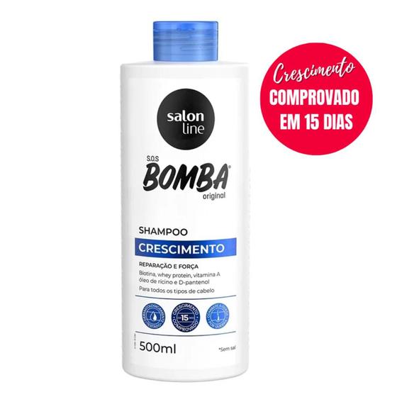 Salon Line Sos Bomba Shampoo Crescimento para Cabelo 500ml - Shampoo ...