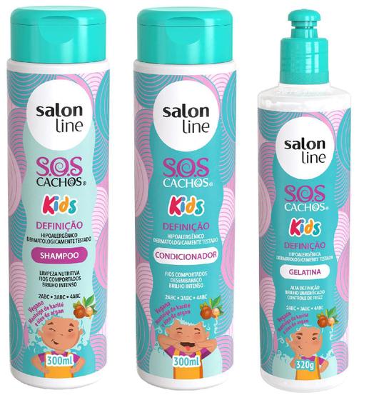 Salon Line Sos Cachos Kids Shampoo Condicionador Gelatina - Kit Shampoo ...