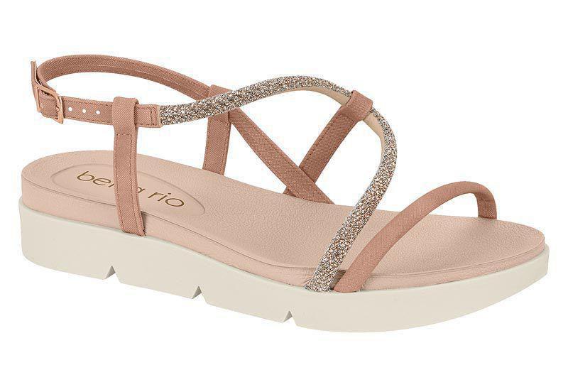 Sandália Beira Rio Rasteira Slide Conforto Pedrarias 8387531 - Outros ...