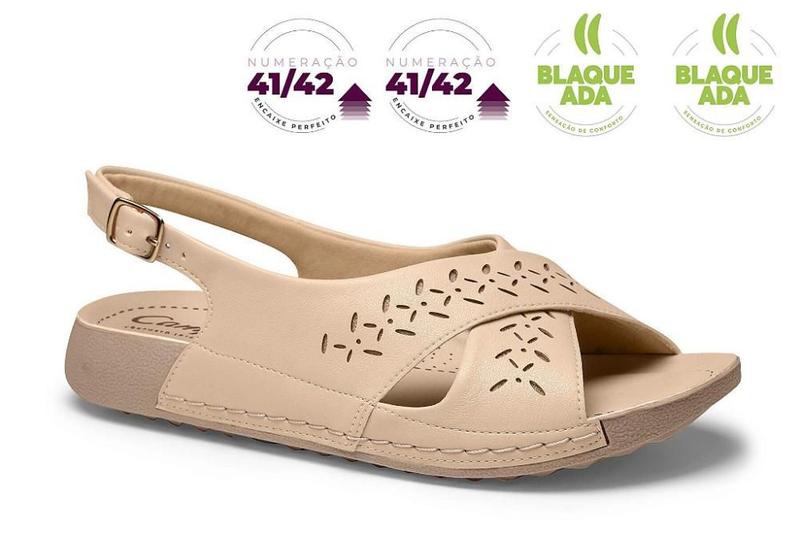 Sandalia Campesi Linha Conforto L8805 GRANOLA - Sandália Feminina ...