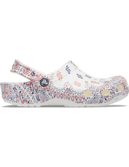 Sandália Crocs Classic Americana Paisley Branco - Babuche / Clog ...