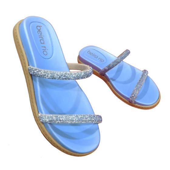 Sandália Feminina papete Strass Pedrinha Tirinhas Beira Rio - Papete ...