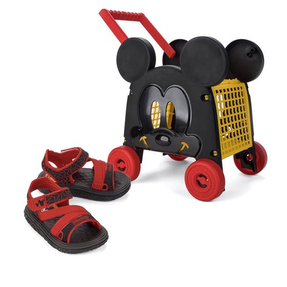 Sandália Infantil Grendene Baby Mickey Disney Car Preto/vermelho ...