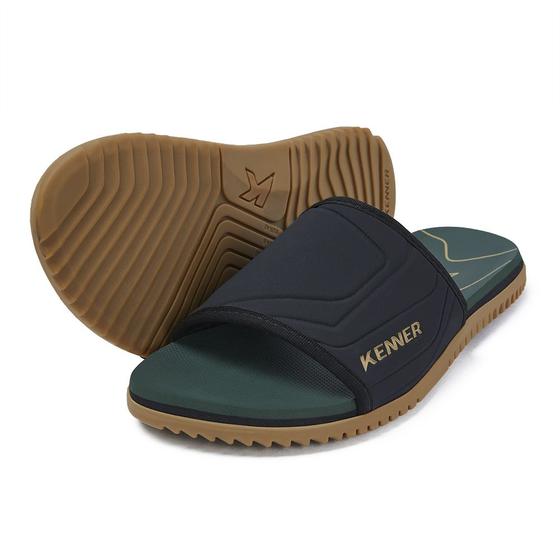 Sandália kenner slide go masculina preto/verde/crepe - Sandália ...