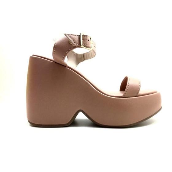 Sandália Moleca Plataforma Flat Fashion Confort Feminino Adulto Ref ...