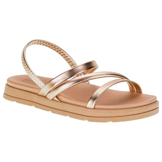 Sandália Moleca Plataforma Strass Feminina Ouro Rosado - Sandália ...