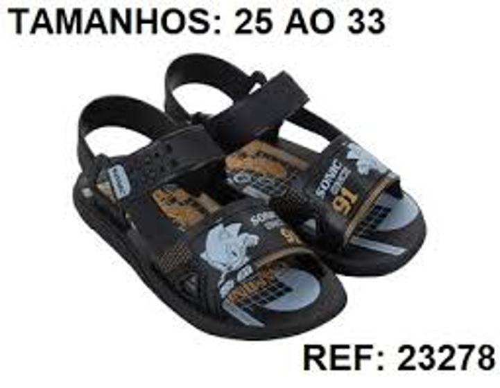 Sandalia Papete Sonic Challange Preto Azul 25 ao 34 Ref. 23278 ...