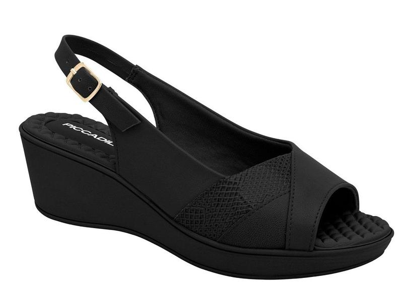 Sandália piccadilly 540327 ortopédica anabela salto com 5cm altura para ...