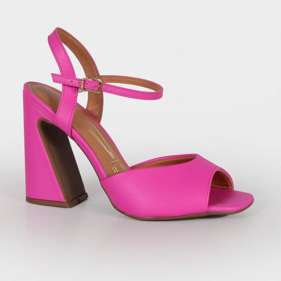 Sandália Vizzano Salto Bloco Piramide - Pink Neon - BEIRA RIO/VIZZANO ...