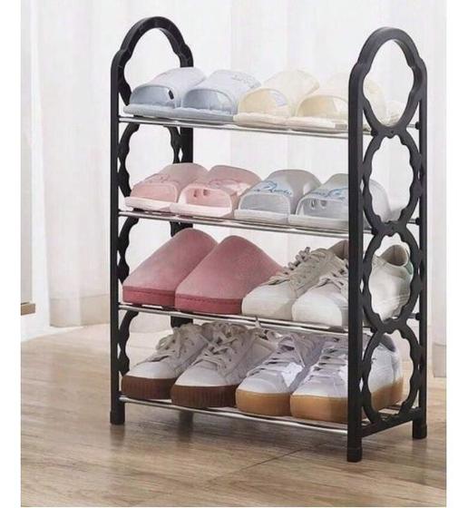 Sapateira Prateleira Sanfonada 4 Andares Organizadora Plástico Multiuso ...