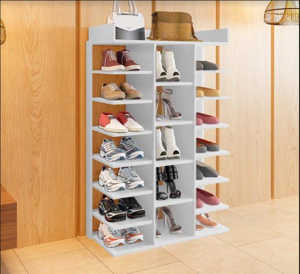 Sapateira Vertical Tripla Em MDF Ferrary Branca - MC - Sapateira ...