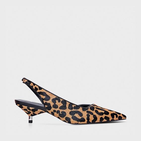 Sapato Carrano Scarpin Slingback Salto Fino Iconic Pelo Animal Print ...