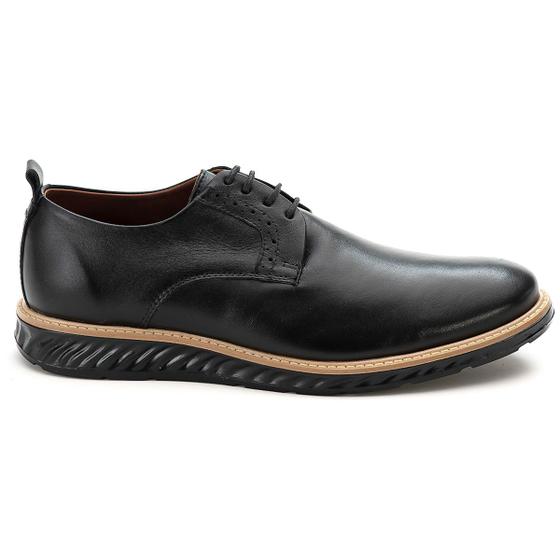 Sapato Derby Preto Masculino Couro All Black Fino - Logaly - Sapato ...