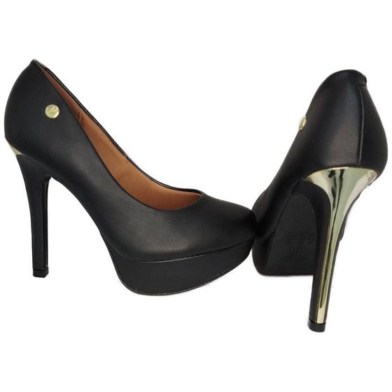 Sapato Feminino Salto Alto Preto Fechado Elegante Vizzano - Sapato ...