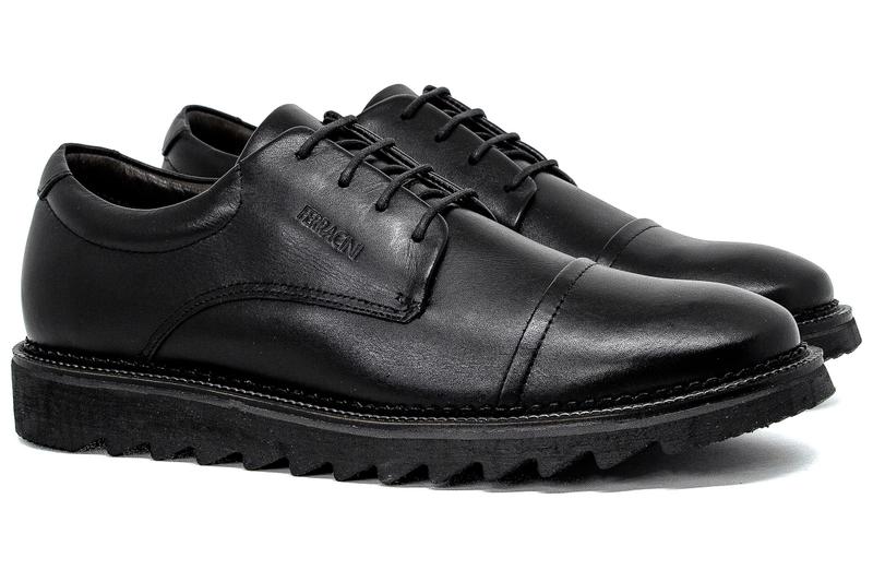 Sapato Masculino Social Ferracini 24h Filadélfia Couro Cadarço Redondo ...