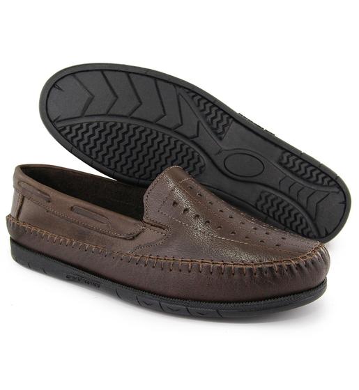 Sapato Sapatilha Mocassim Homem 100% couro Macio - GRANADO - Mocassim ...