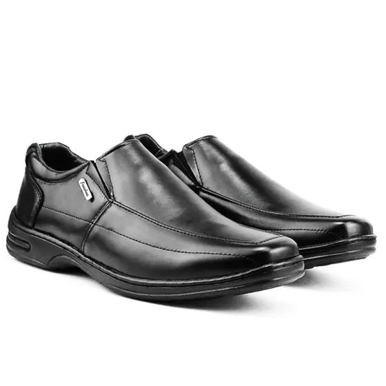 Sapato Social Casual Masculino Homem Confort Preto Ortopédico Calce ...