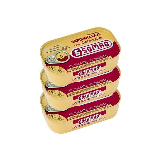 Sardinha Laje Óleo Somag 125g Lata Kit 3un - Conservas Alimentícias - Magazine Luiza