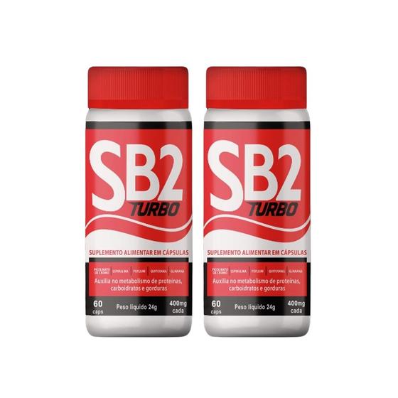 SB2 Turbo - Suplemento Alimentar Natural - Kit com 2 Frascos de 60 Cápsulas - Original - Ômega 3 ...