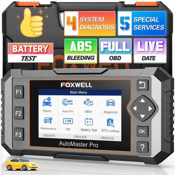 Scanner OBD2 FOXWELL NT614 Elite - com 5 Funções de Reinicialização ...