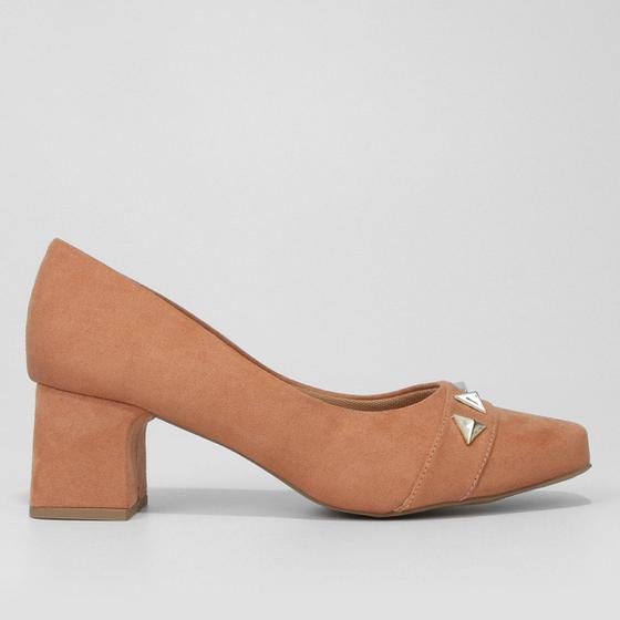 Scarpin Griffe Salto Médio Bloco Taxas Suede - Scarpin Feminino ...