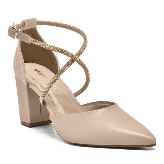 Scarpin Via Marte Salto Bloco Com Fecho Strass 028-007-001 - Scarpin ...