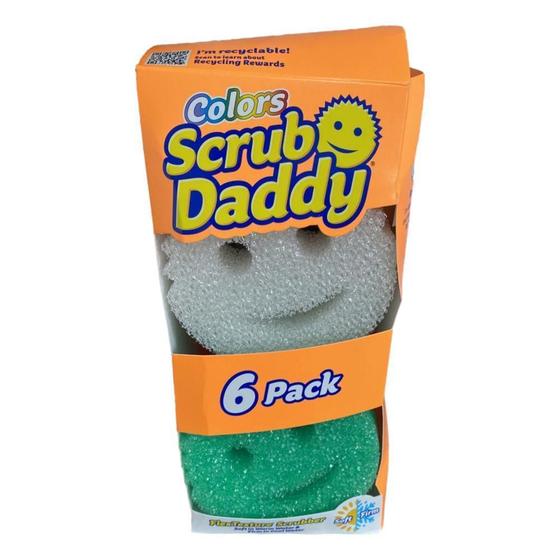 Scrub Daddy Esponja Multiuso Sem Riscos Verde/Cinza Pack 6 - Esponja Dupla Face / Multiuso ...