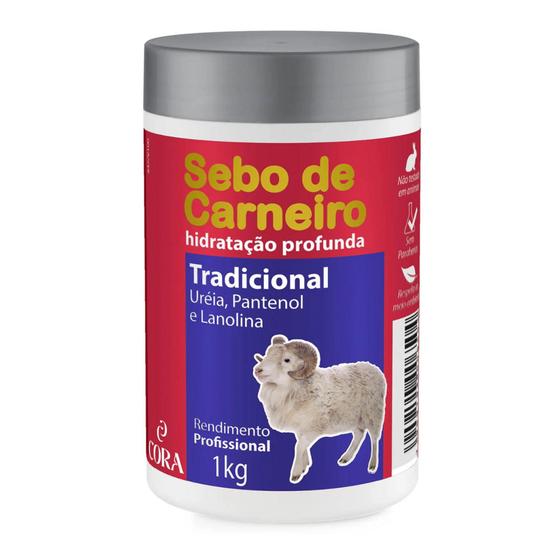 Sebo De Carneiro Cora Hidratante Tradicional 1kg - Hidratante para as ...