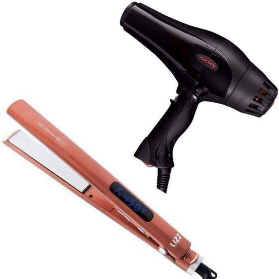 Secador Cabelo Ergo Zhorn 2000w 220v + Prancha Chapinha Iconic Lizz ...
