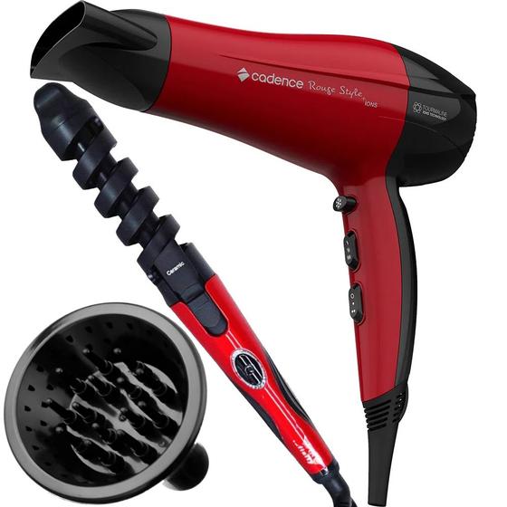 Secador De Cabelo Cadence 2200w Profissional Ar Quente e Frio Rougi Com ...