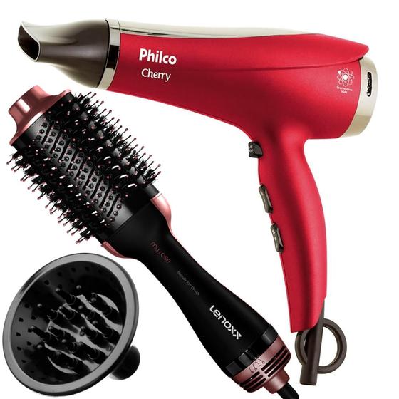Secador De Cabelo Philco Cherry 2100w Ions Ar Quente e Frio Com Difusor ...