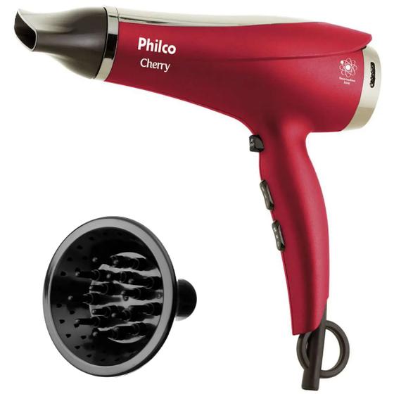 Secador De Cabelo Philco Cherry 2100w Ions Ar Quente e Frio Com Difusor ...