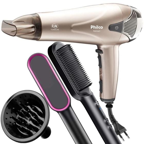 Secador De Cabelo Philco Retract 2000w Ions Tourmalie Ar Quente e Frio ...