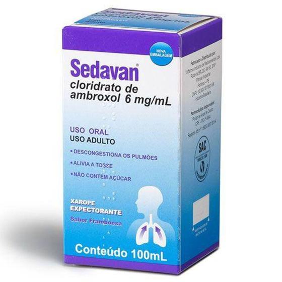 Sedavan Xarope Expectorante Adulto Framboesa 6mg/mL 100mL - Divcom ...