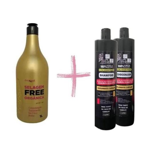 Selagem Free Orgânica 1l Onixx Brasil + Kit Shampoo e Condicionador ...