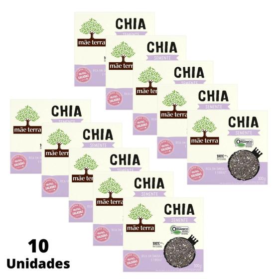 Semente de Chia Orgânica Integral 100g Mãe Terra Kit 10 Uni - Chia ...