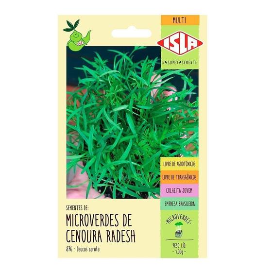 Sementes Microverdes de Cenoura Radesh Isla, 1g - Embalagem com 20 ...