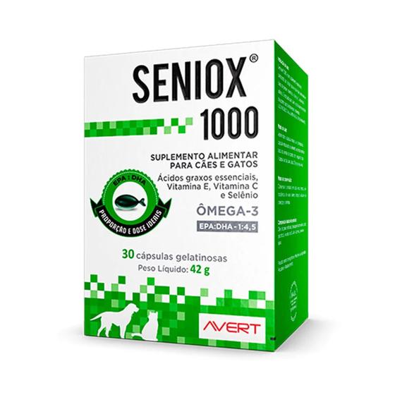 Seniox 1000mg Avert 30 Cápsulas - Vitaminas e Suplementos para Pet ...