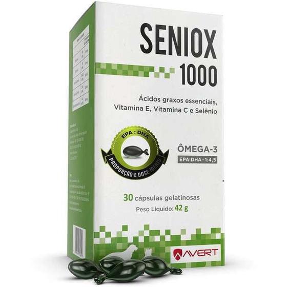 Seniox-3 1000Mg 30 Capsulas - AVERT SAÚDE ANIMAL - Vitaminas e ...