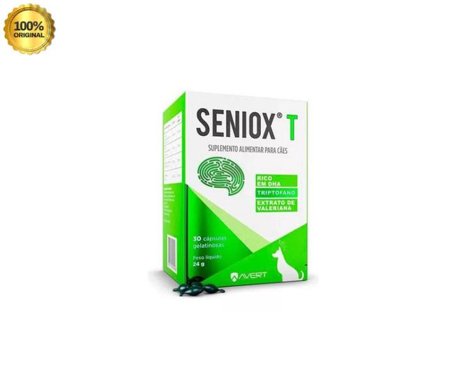 Seniox T Suplemento Alimentar Para Cães e Gatos 30 Cápsulas Avert ...