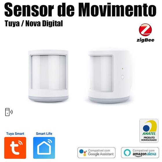 Sensor de Movimento Zigbee Nova Digital Tuya Smart Life - Alarme e ...