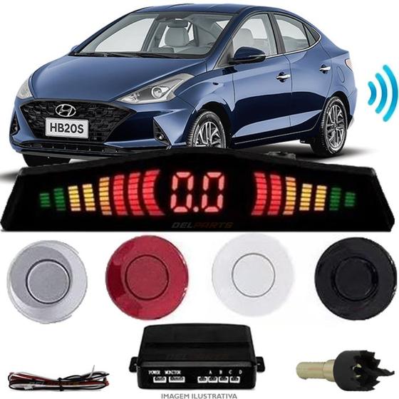Sensor Estacionamento Ré 4 Sensores Display Hyundai HB20S 2022 - First ...