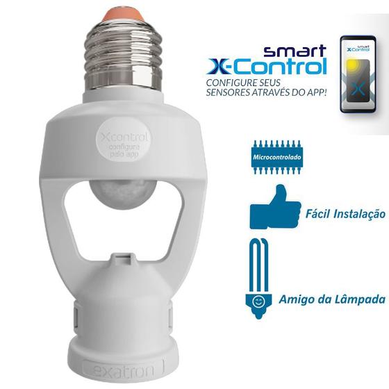 Sensor Presença Movimento Soquete Fotocelula Tempo E27 Smart X-control ...