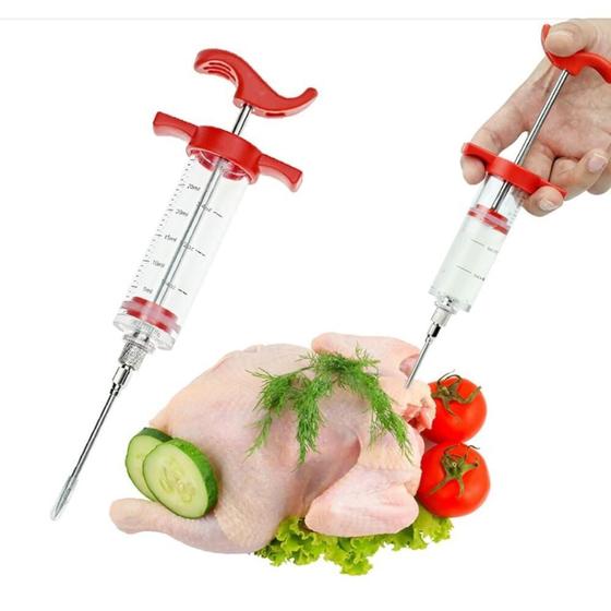 Seringa culinaria agulho inox de temperos 30ml carne medido - NOVO ...