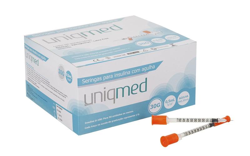 Seringa Descartavel Ultra Fina 0,5ml agulha 30G 8x0,30mm 100 UND ...